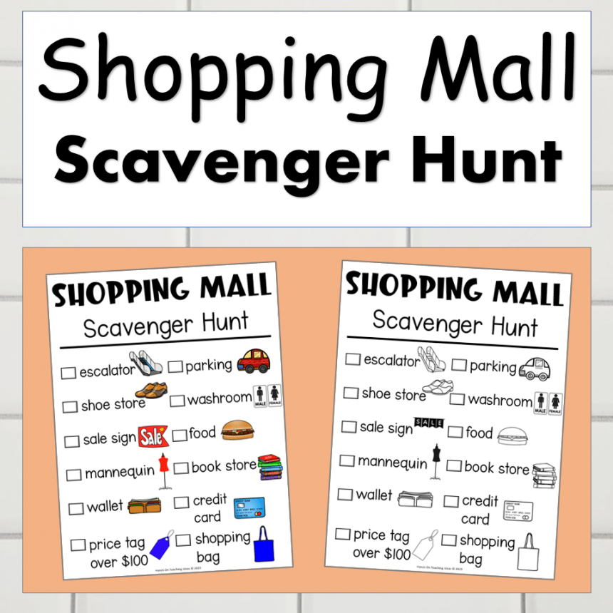 Shopping Mall Scavenger Hunt - Hands-On Teaching Ideas