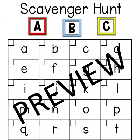 Alphabet Scavenger Hunts - Hands-On Teaching Ideas