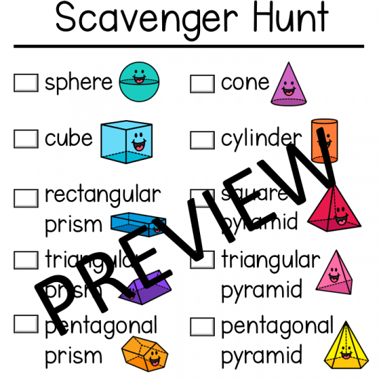 3D Shapes Scavenger Hunt - Hands-On Teaching Ideas