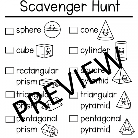 3D Shapes Scavenger Hunt - Hands-On Teaching Ideas
