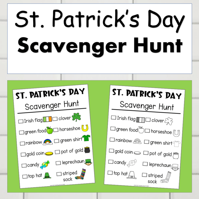 St. Patrick's Day Scavenger Hunt - Hands-On Teaching Ideas