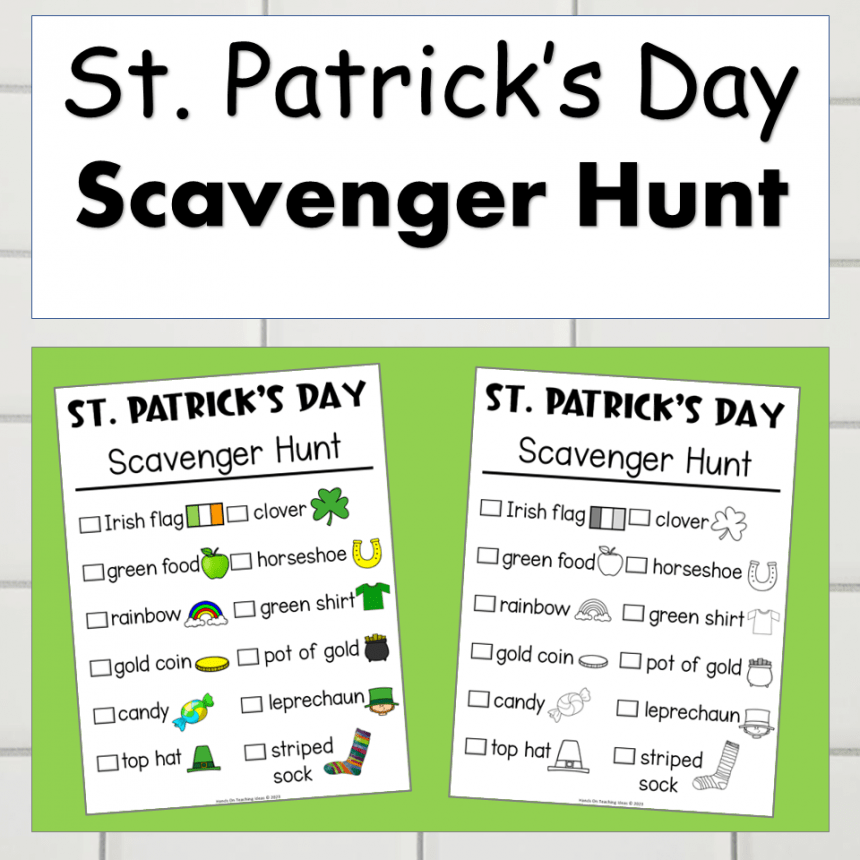 St. Patrick's Day Scavenger Hunt - Hands-On Teaching Ideas