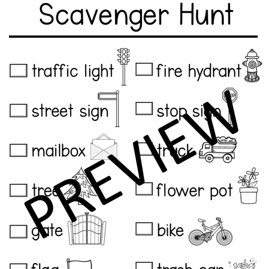 Neighborhood Scavenger Hunt - Hands-On Teaching Ideas