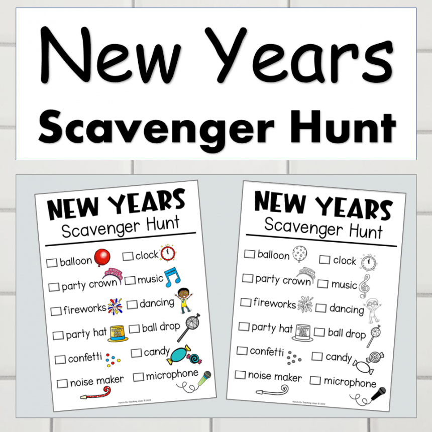 New Years Scavenger Hunt - Hands-On Teaching Ideas