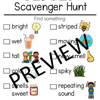 5 Senses Scavenger Hunt - Hands-On Teaching Ideas