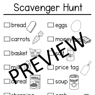 Grocery Store Scavenger Hunt - Hands-On Teaching Ideas