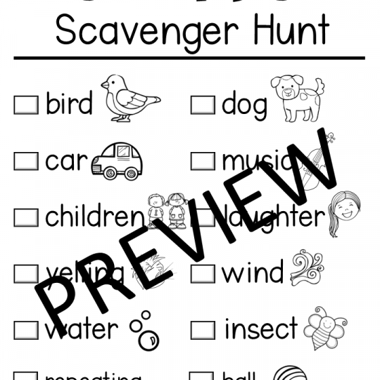 Sounds Scavenger Hunt - Hands-On Teaching Ideas