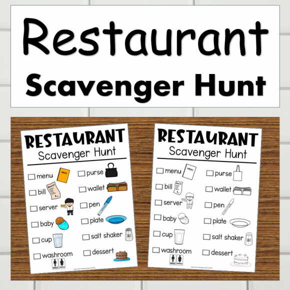 Restaurant Scavenger Hunt - Hands-On Teaching Ideas