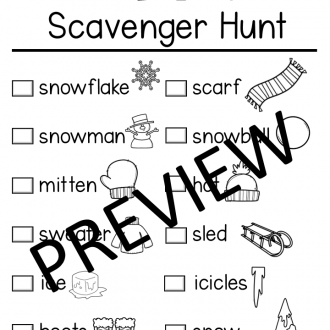 Winter Scavenger Hunt - Hands-On Teaching Ideas