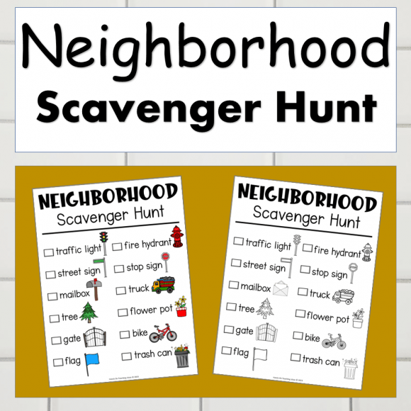 Neighborhood Scavenger Hunt - Hands-On Teaching Ideas