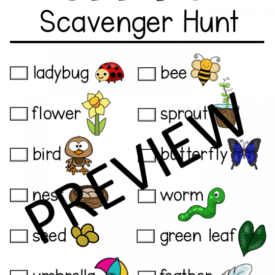 Spring Scavenger Hunt - Hands-On Teaching Ideas