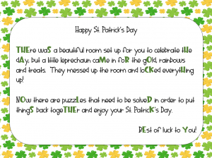 DIY St. Patrick's Day Escape Room with Printables