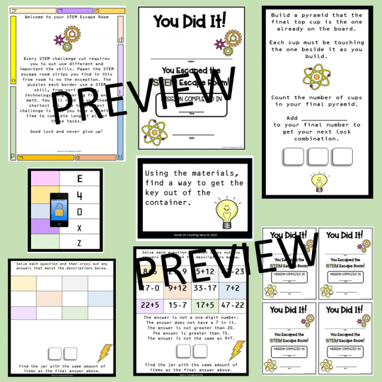 STEM Escape Room Printable Puzzles - Hands-On Teaching Ideas