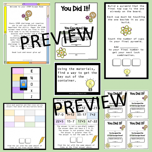 STEM Escape Room Printable Puzzles - Hands-On Teaching Ideas