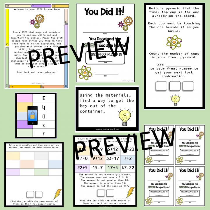 STEM Escape Room Printable Puzzles - Hands-On Teaching Ideas