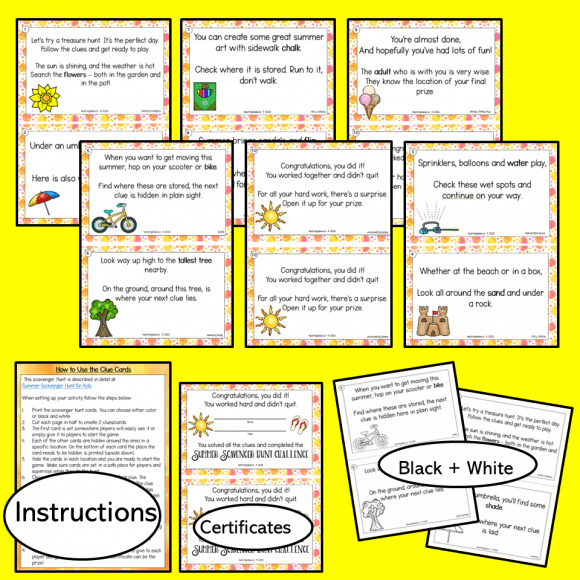 Summer Scavenger Hunt - Hands-On Teaching Ideas