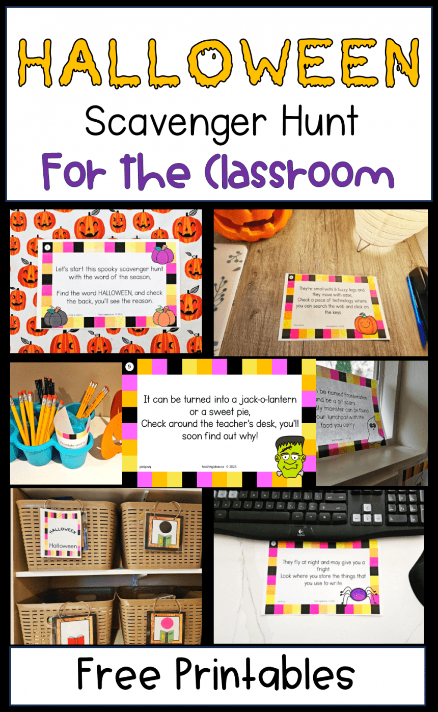 Free Classroom Halloween Scavenger Hunt