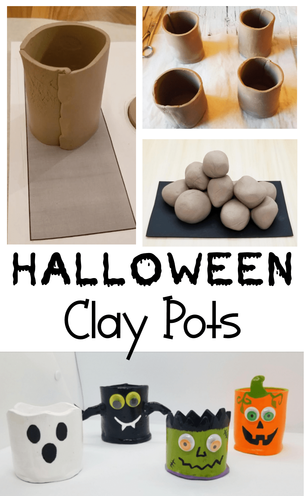 Easy DIY Halloween Clay Pots for Beginners and Kids