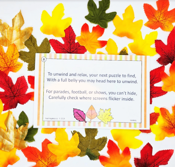 Free Printable Thanksgiving Scavenger Hunt for Kids