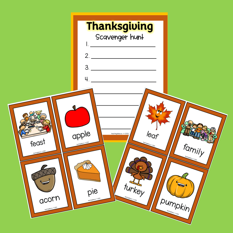 Free Thanksgiving Classroom Scavenger Hunt Clues