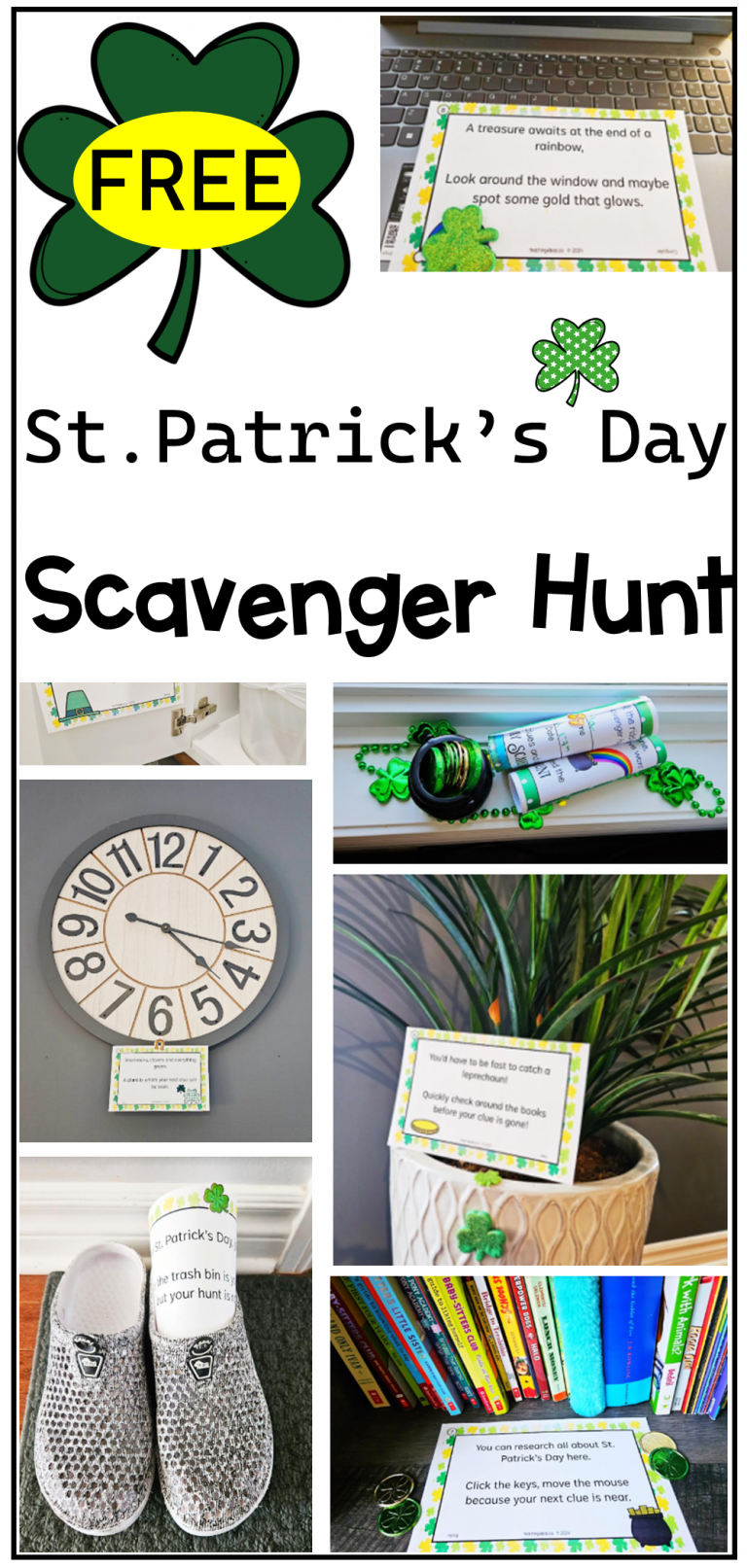 Free Printable St Patricks Day Scavenger Hunt Clues