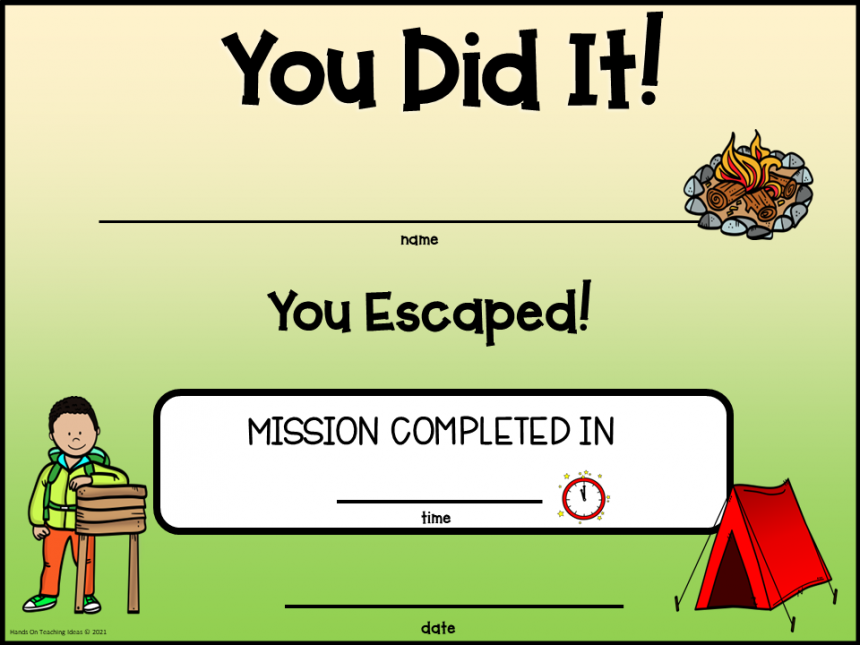 Printable Outdoor Escape Room Game for Camping