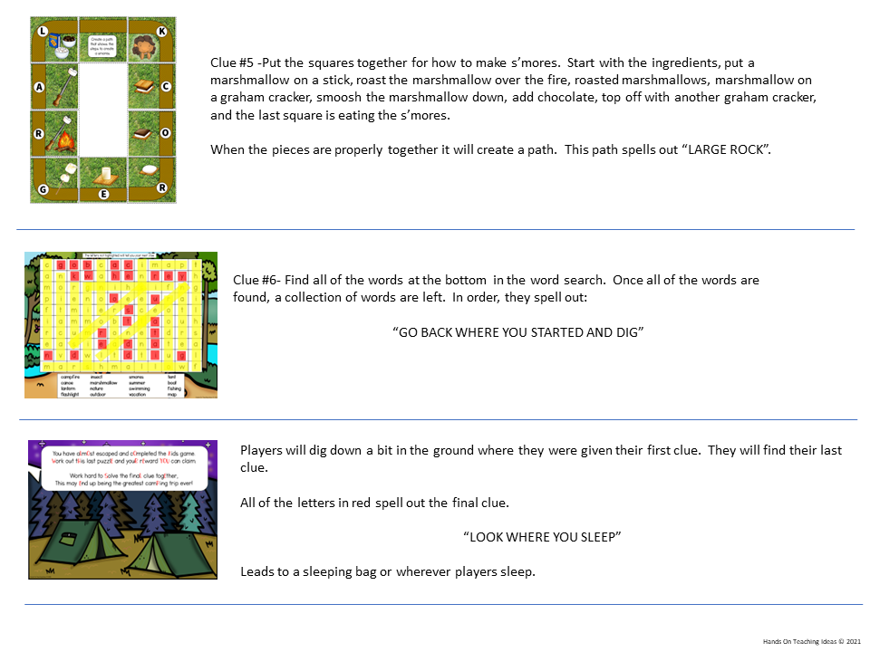 Printable Outdoor Escape Room Game for Camping