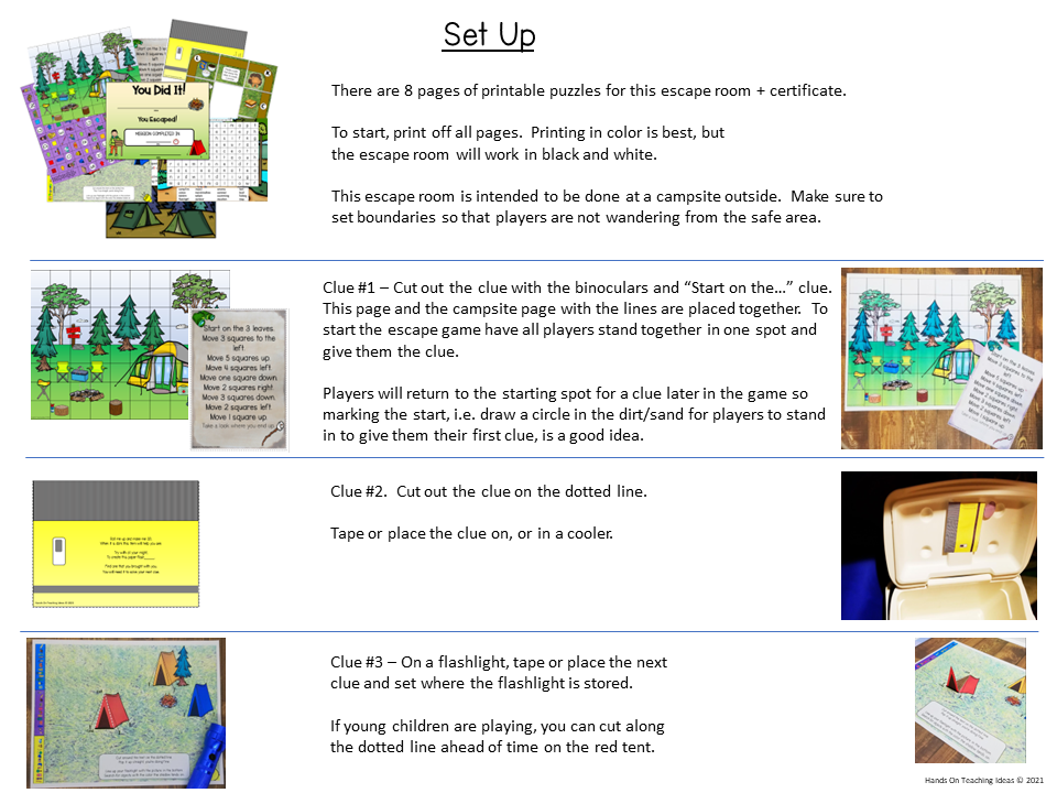 Printable Outdoor Escape Room Game for Camping