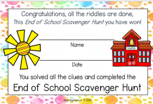Free End of the Year Scavenger Hunt
