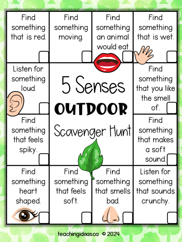 Free 5 Senses Scavenger Hunt (Free Printable)