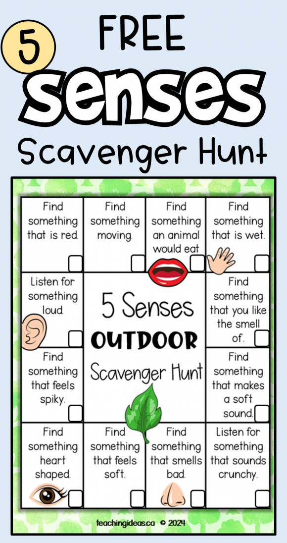 Free 5 Senses Scavenger Hunt (Free Printable)