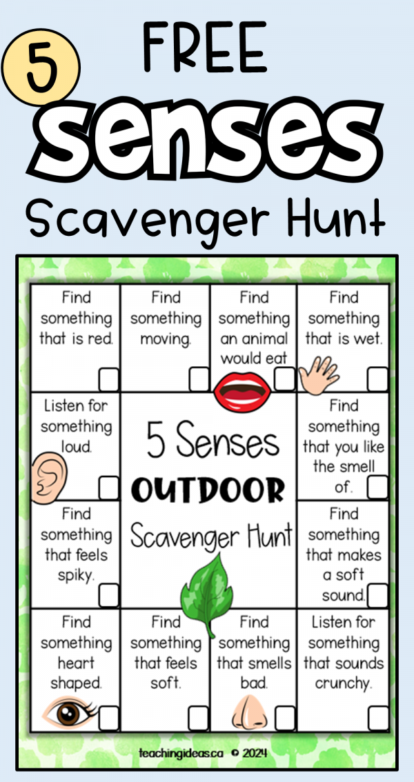 Free 5 Senses Scavenger Hunt (Free Printable)