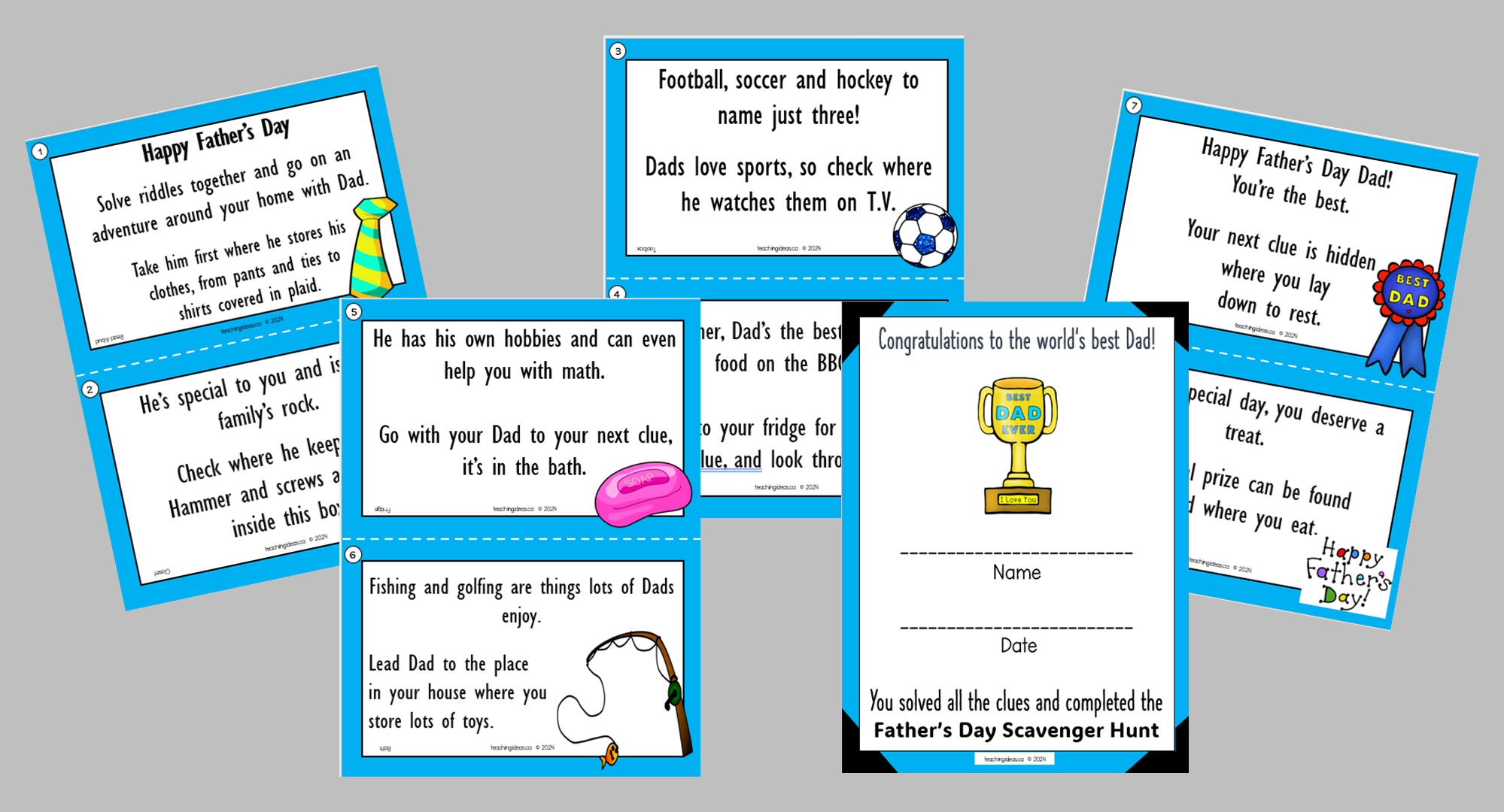 Free Fathers Day Scavenger Hunt (Printable Riddles)