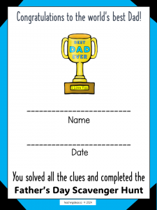 Free Fathers Day Scavenger Hunt (Printable Riddles)