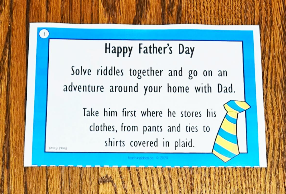 Free Fathers Day Scavenger Hunt (Printable Riddles)