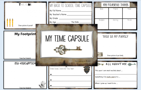 Free Back to School Time Capsule (Free Printable for Kids)