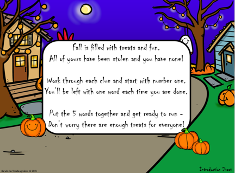 Halloween and Fall Escape Room printable