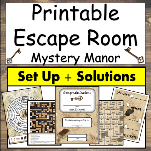 Printable Escape Room Game - Mystery Manor - Hands-On Teaching Ideas