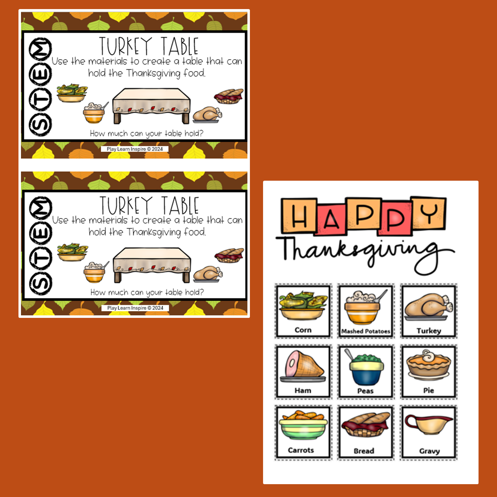 Top 3 Thanksgiving STEM Activities (Free Printables)