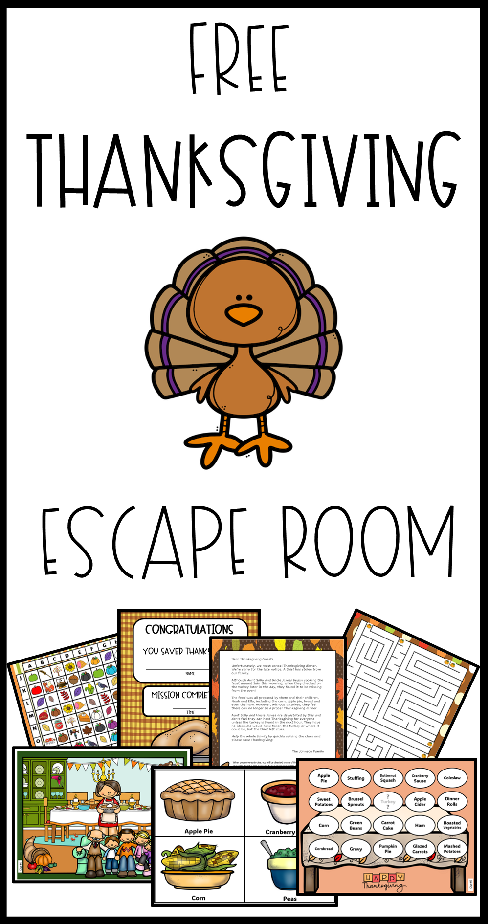 Best Free Thanksgiving Escape Room (Free Printable)