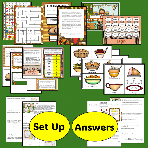 Thanksgiving Escape Room Set Up + Solutions - Hands-On Teaching Ideas