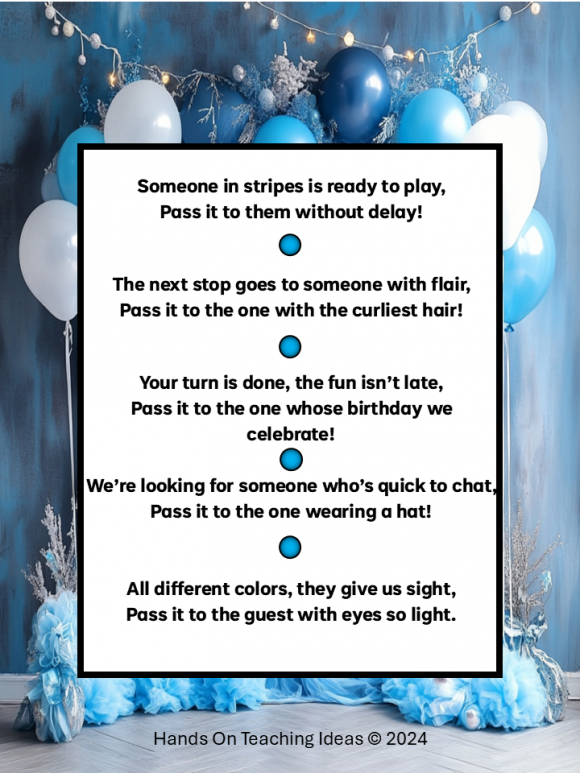 Free Pass the Parcel Game - Printable Party Game