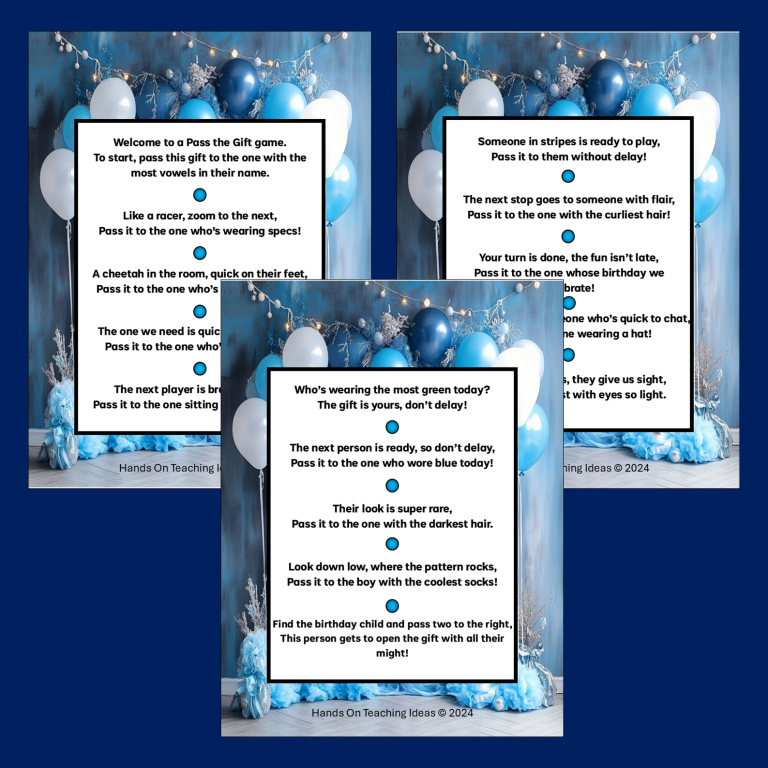 Free Pass the Parcel Game - Printable Party Game