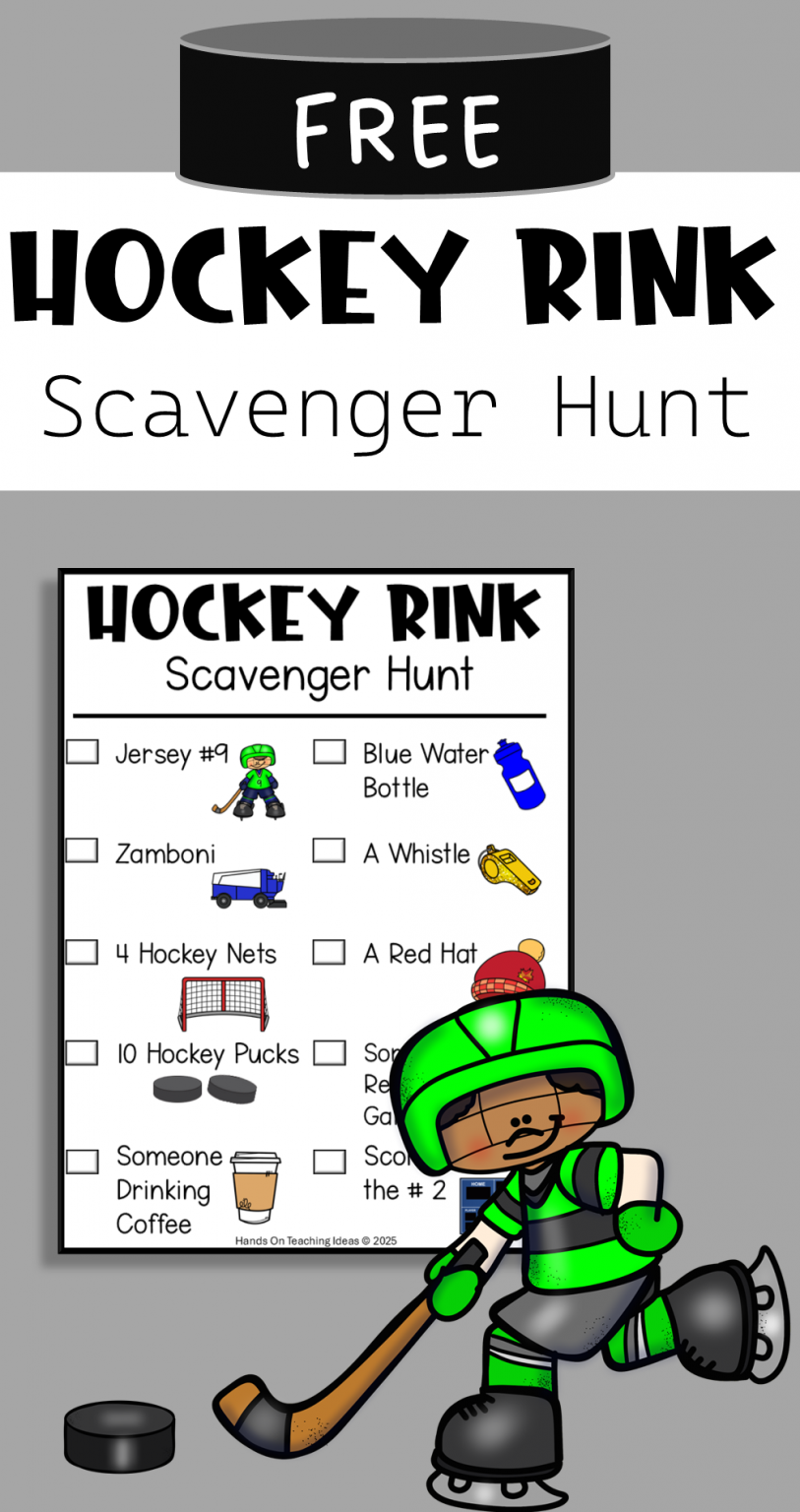 Hockey Rink Scavenger Hunt Free Printable