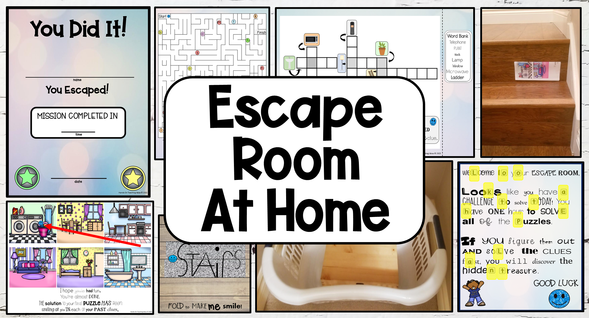At Home Escape Room Step By Step Guide + Print and Play