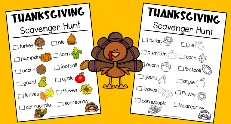 Best Free Thanksgiving Scavenger Hunt (Printable)