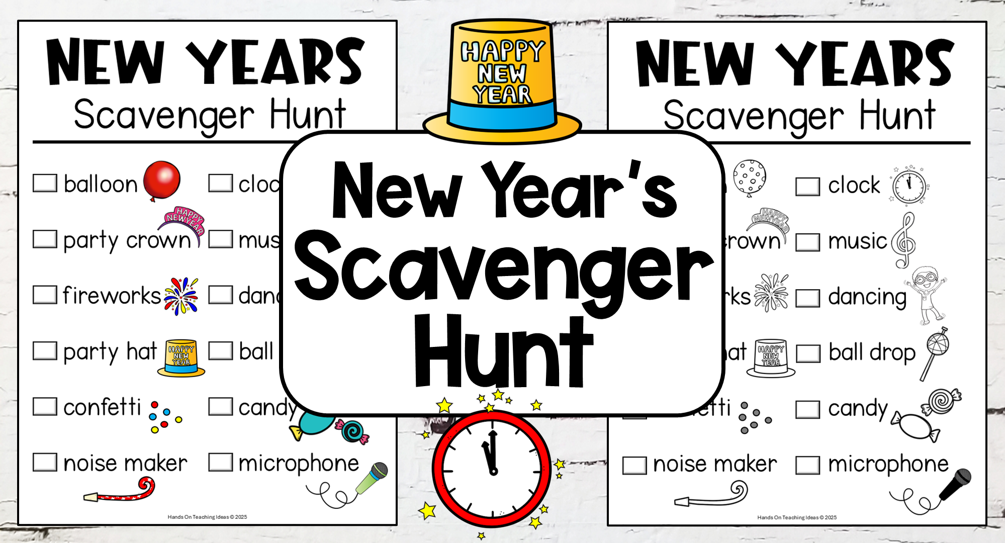 Free Printable New Year's Eve Scavenger Hunt